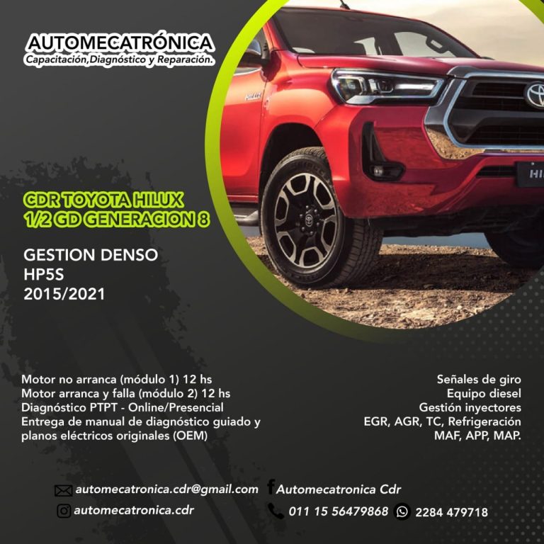 Curso de DiagnósticoCDR Toyota Hilux G8 – Automecatrónica